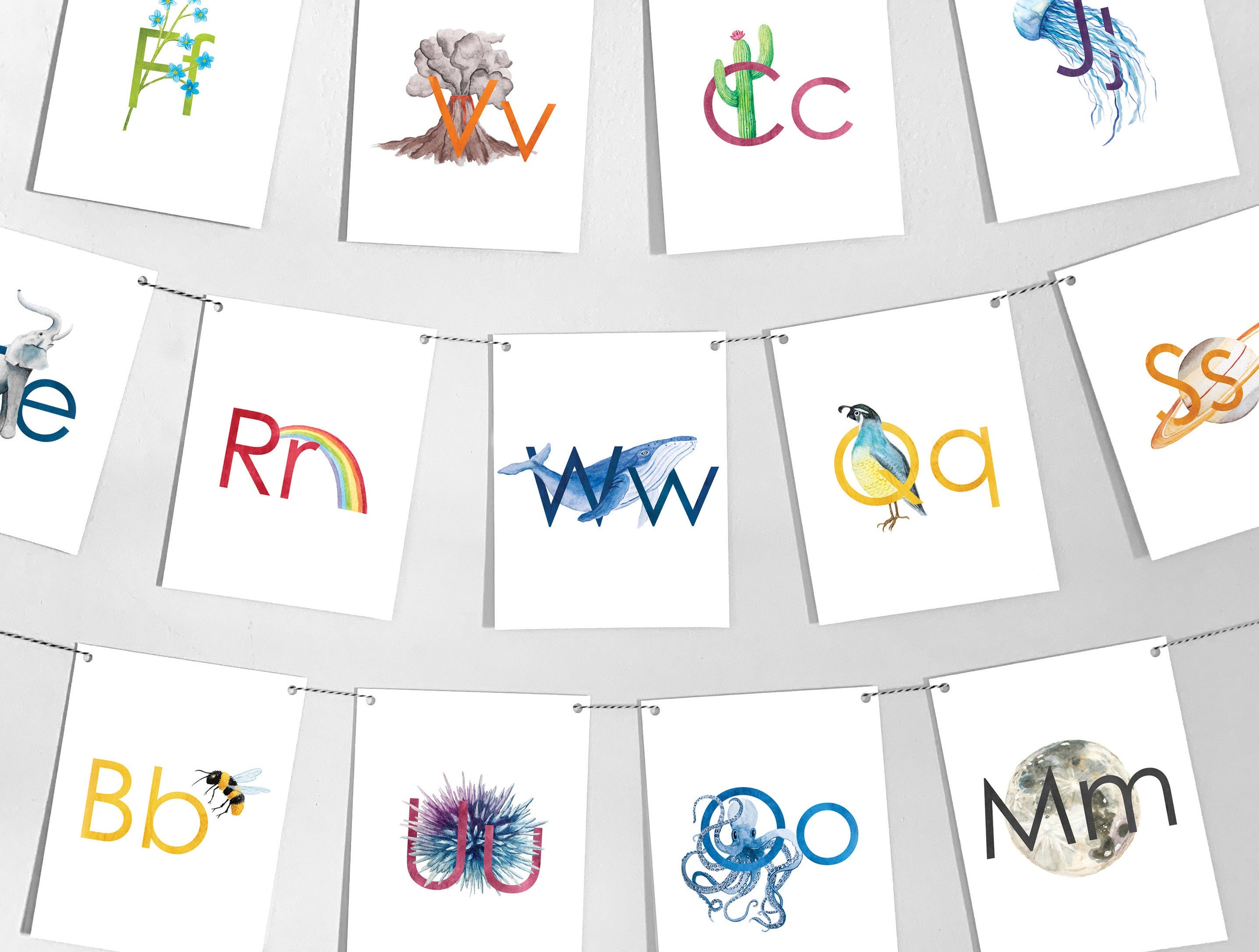 Nature / Science Alphabet Banner ABC Digital Printables With Colorful ...