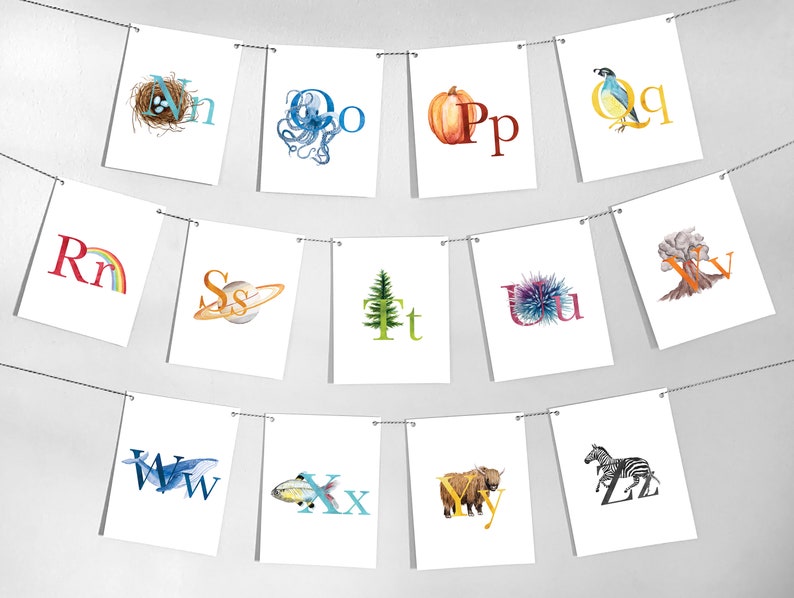 Nature / Science Alphabet Banner ABC Digital Printables With - Etsy