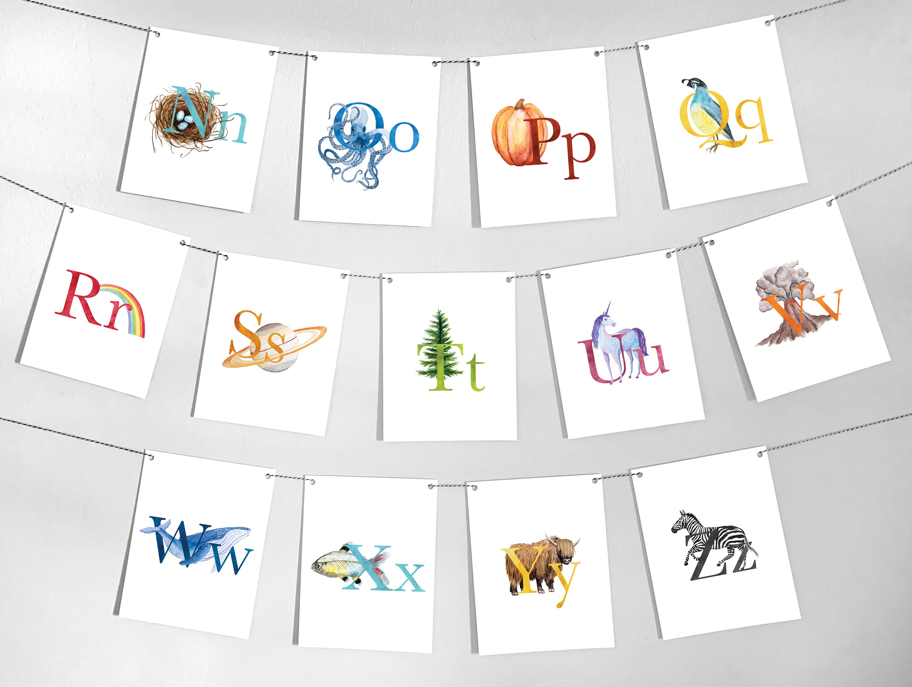 Nature / Science Alphabet Banner ABC Digital Printables with | Etsy