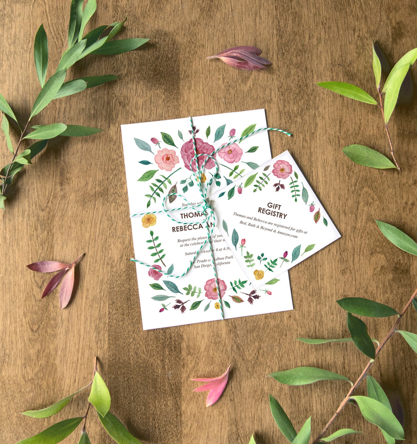 Botanical Garden Wedding Invitation Suite With Watercolor | Etsy