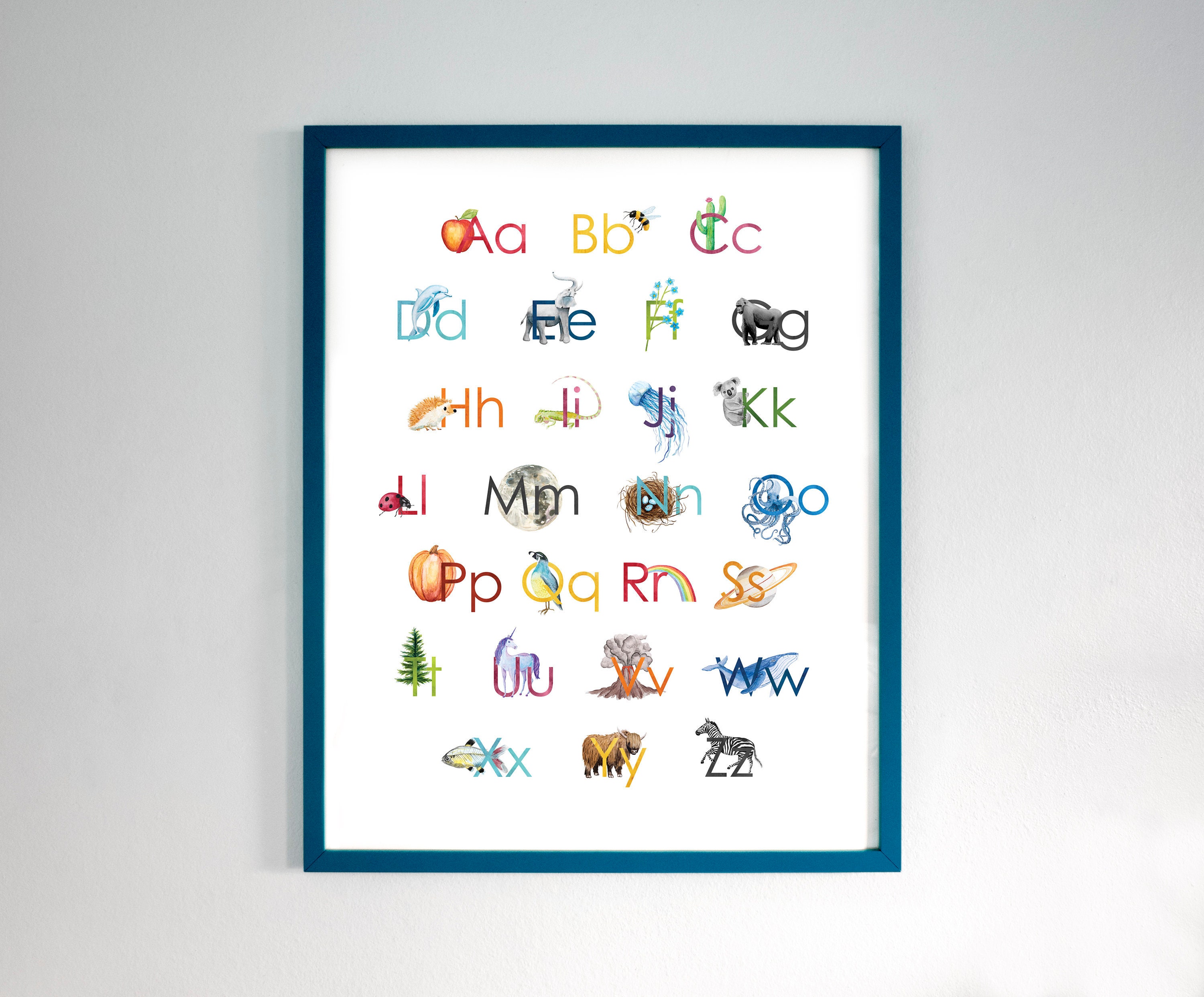 Nature Alphabet Poster / Science ABC Art Digital Printable | Etsy