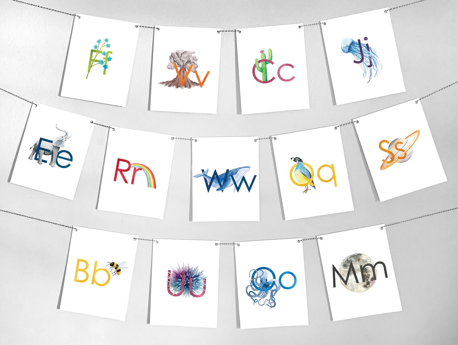 Nature Alphabet Flash Cards / Science ABC Flashcard Digital - Etsy