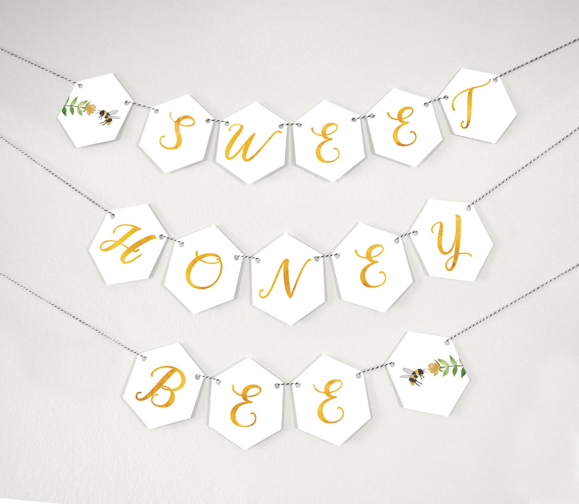 Sweet Honey Bee Birthday Printed Ready to Use Banner - Etsy