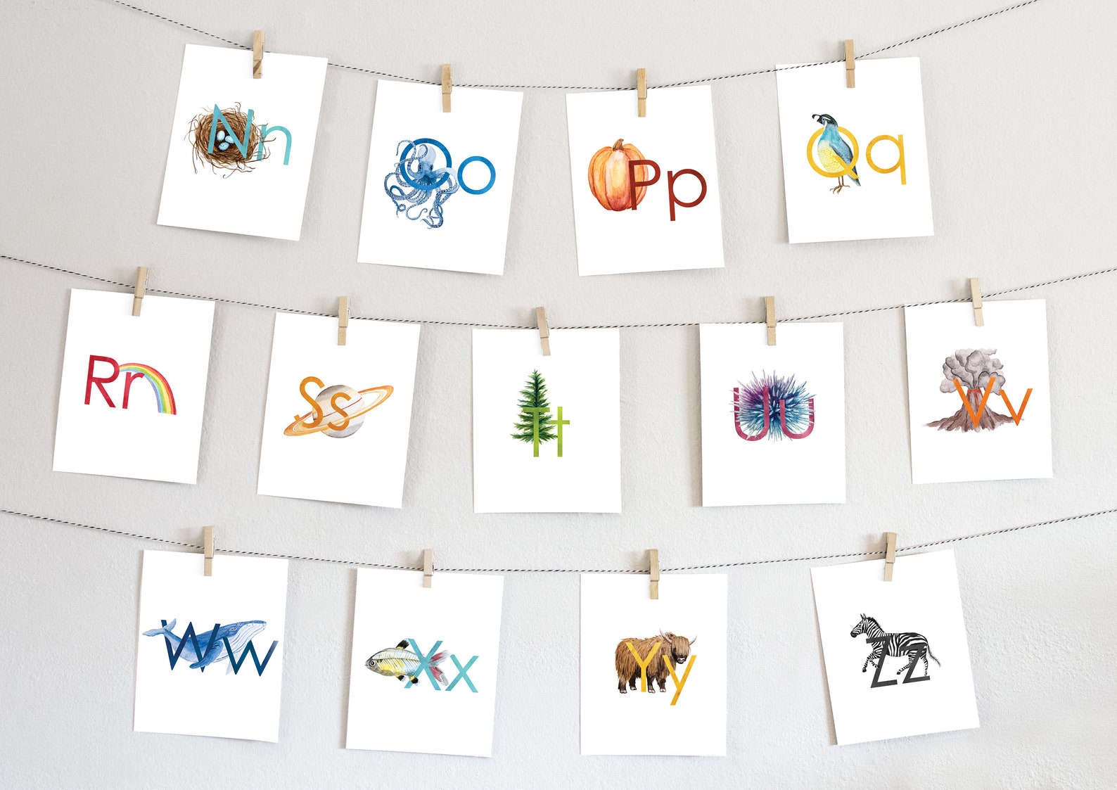 Nature Alphabet Flash Cards / Science ABC Flashcard Set - Etsy