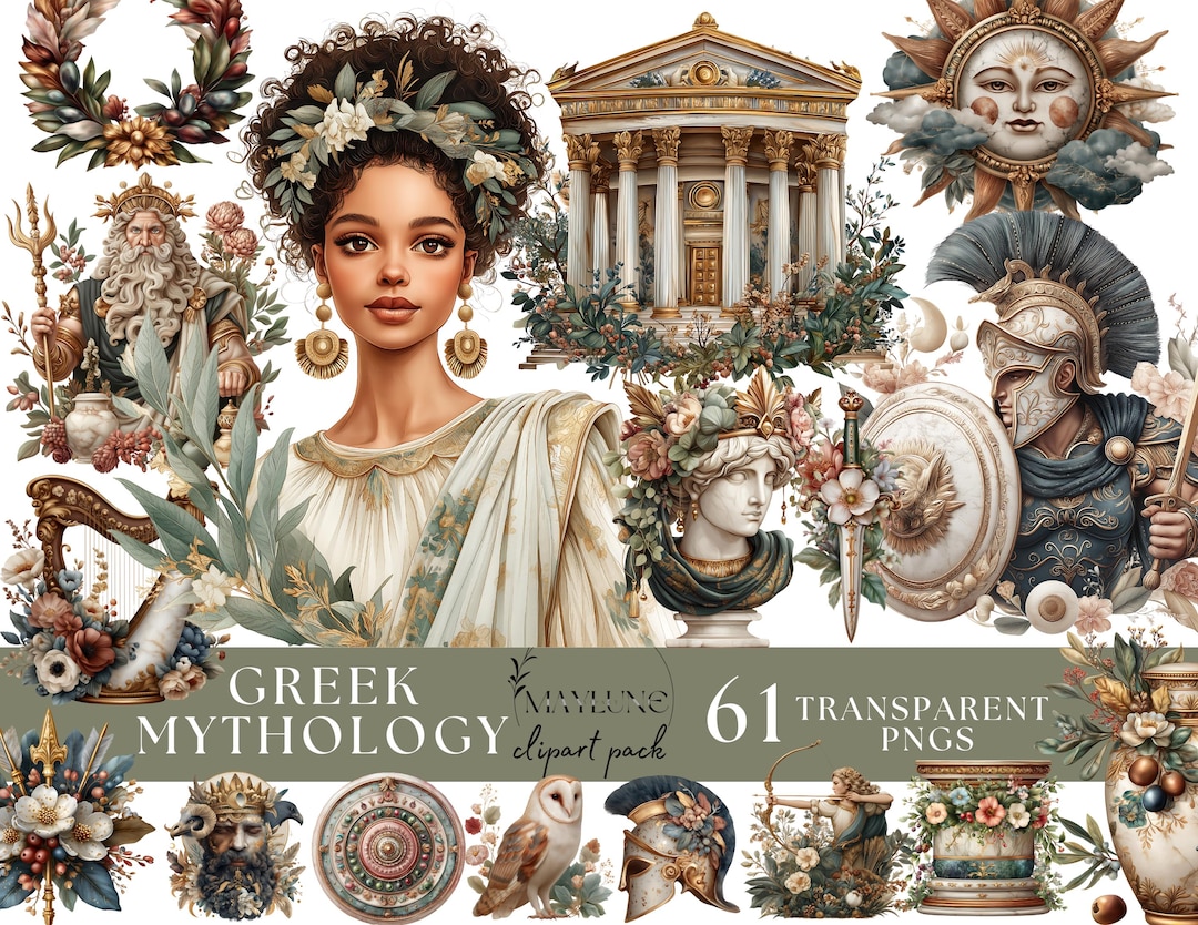 Greek Myths Clipart: Ancient Greece, Gods Goddesses, Mythology ...