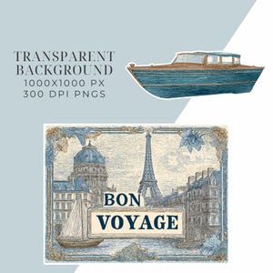 Vintage Travel Stickers Vacation PNG, Blue Watercolor Adventure Digital ...
