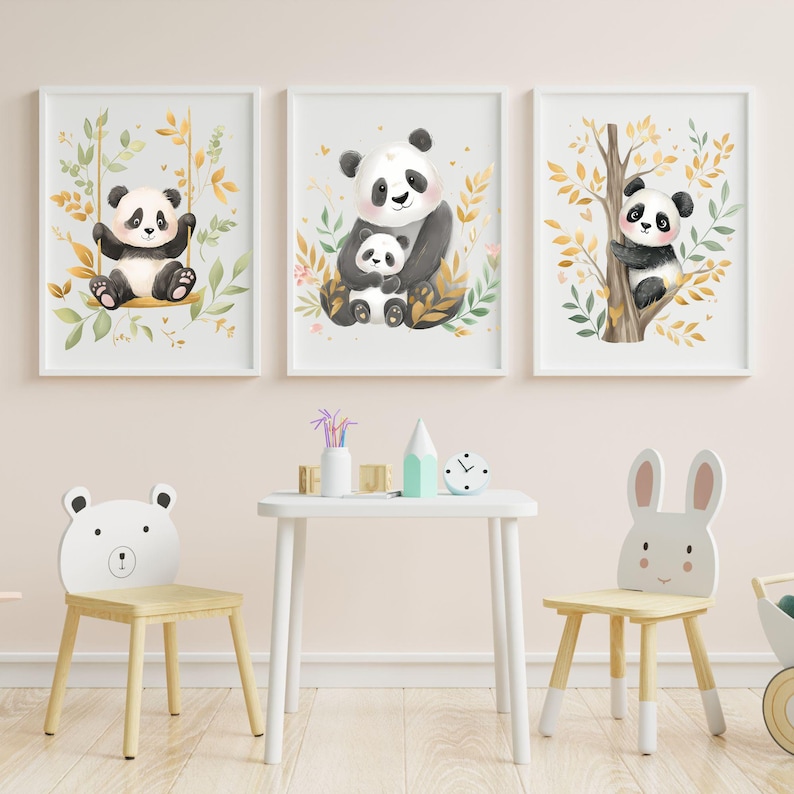 Baby Watercolor Panda Clipart Bundle – 32 PNG - Cute Panda Bears ...