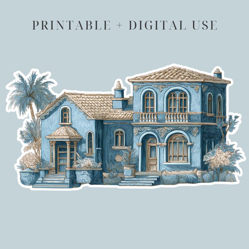 Vintage Travel Stickers Vacation PNG, Blue Watercolor Adventure Digital ...