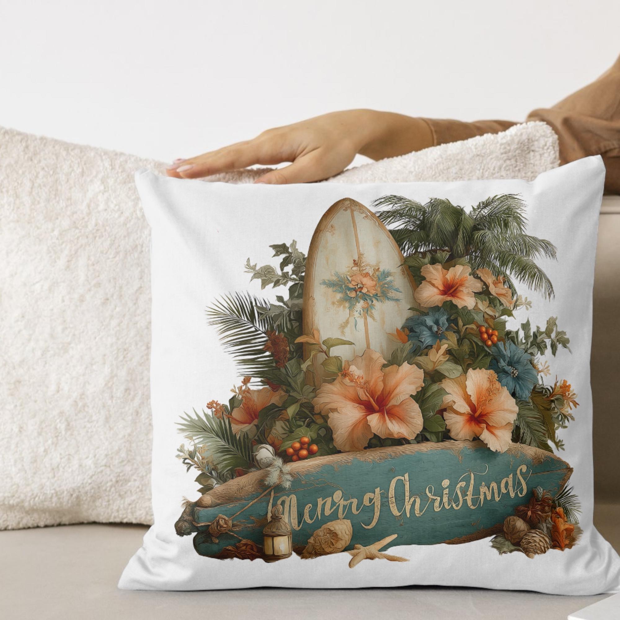 Tropical Christmas Clipart: Watercolor Beach Holiday Pngs (digital ...