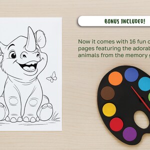 African Safari Memory Game for Kids | 16 Animal Matching Cards ...