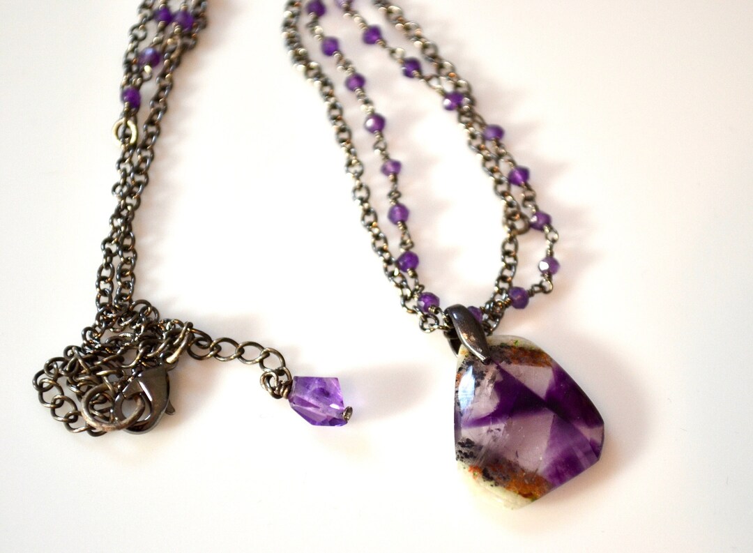 LP 2000 Atomic Amethyst Smooth Focal Rosary Amethyst Chain - Etsy
