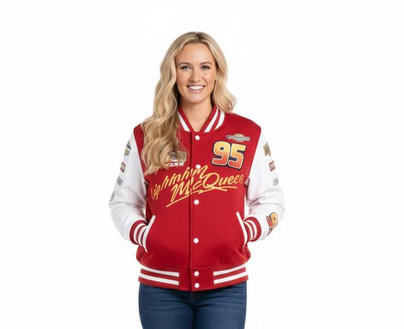 Lightning Mcqueen 95 Kids Jacket | Rust-eze Racing Varsity Coat ...