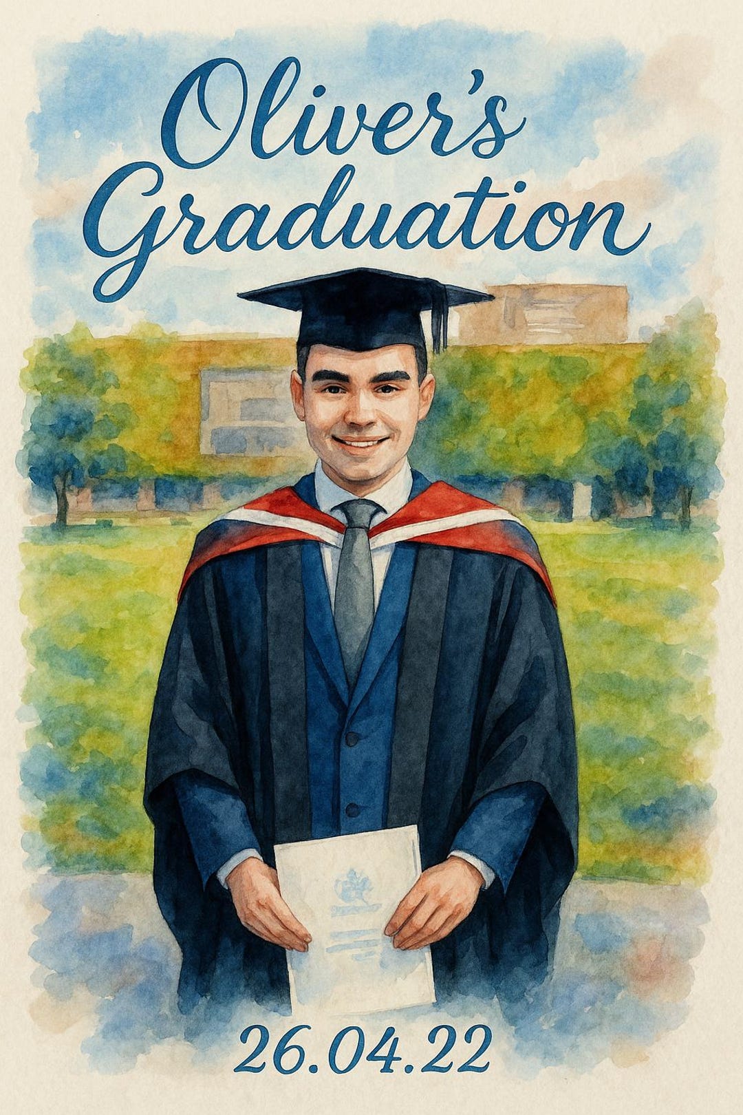 Custom Graduation Portrait – Personalized Graduate Print – Class of ...