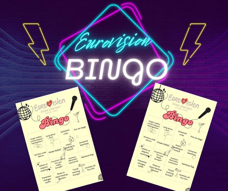 Eurovision Bingo Card Printable | Instant Download Game for Party Fun ...