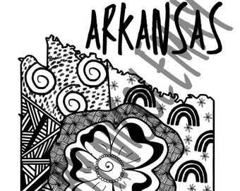 Colorado State Outline Zentangle Coloring Page PDF Download Printable ...