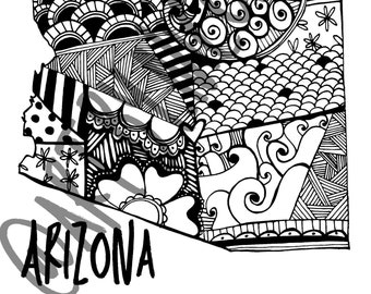 Colorado State Outline Zentangle Coloring Page PDF Download Printable ...
