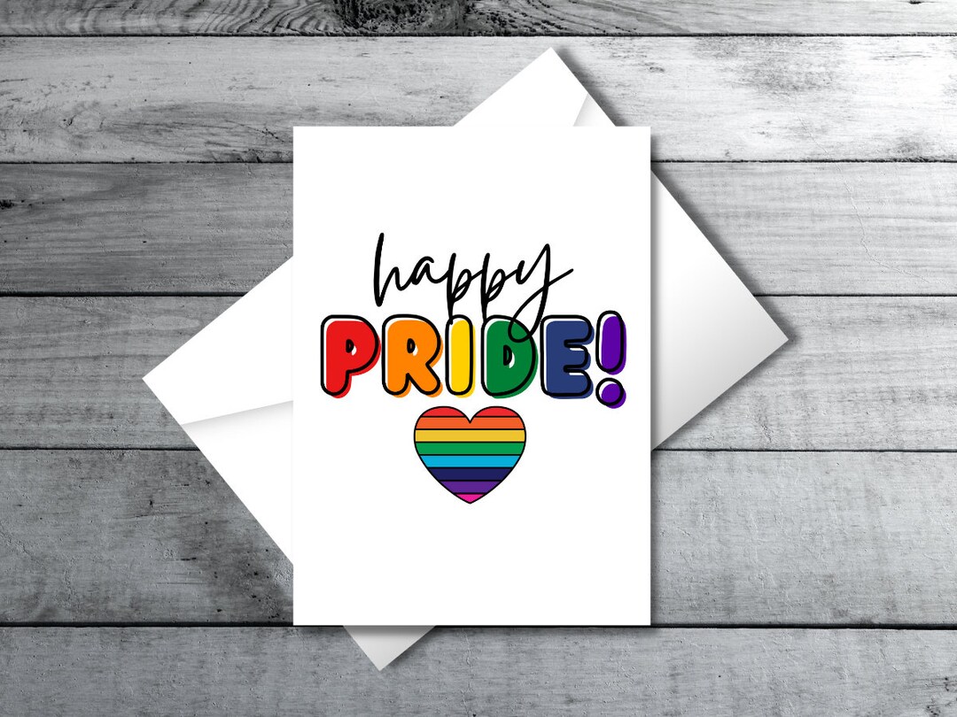Rainbow Heart Pride Greeting Card - LGBTQ Celebration - Etsy