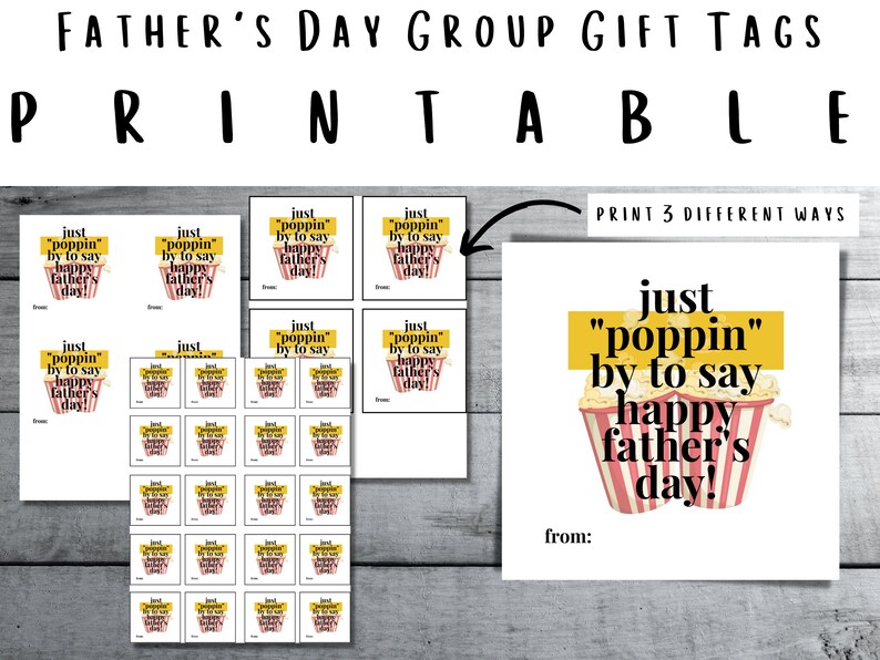 Fathers Day Popcorn Tag, Fathers Day Handout, Fathers Day Gift ...