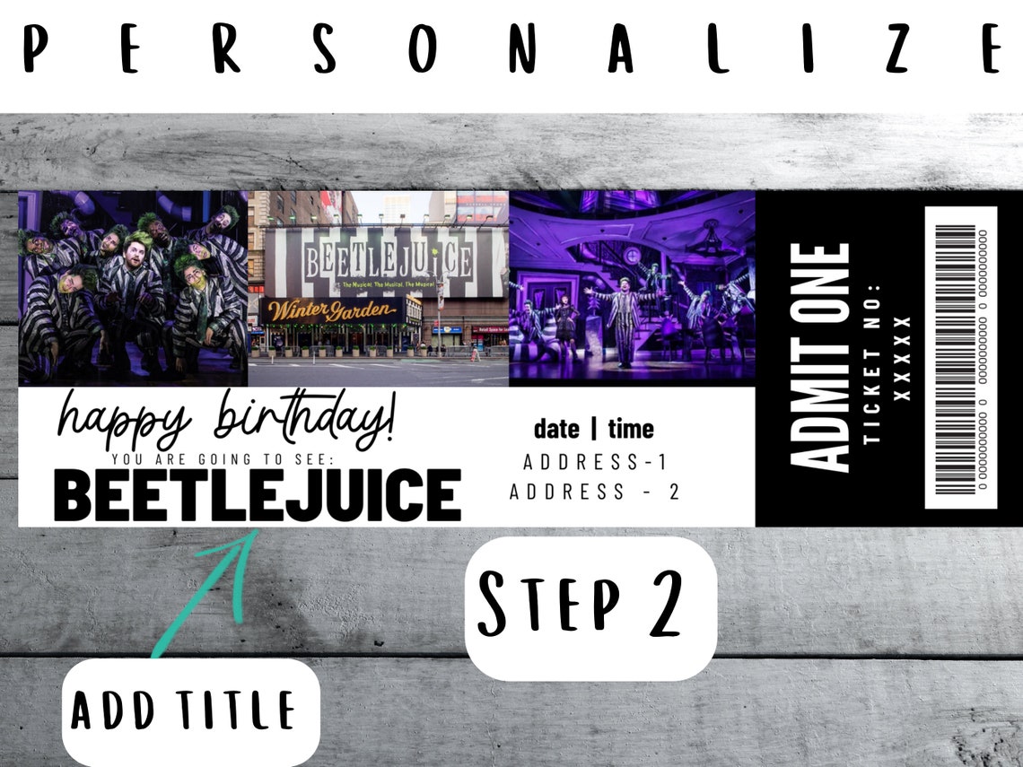 Downloadable Ticket Template Customizable Ticket Surprise Gift Ticket ...