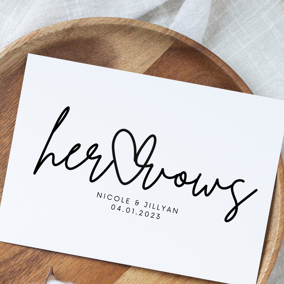 Customizable Vows Card | Blank Inside | Wedding Vows Card | Couples Vow ...