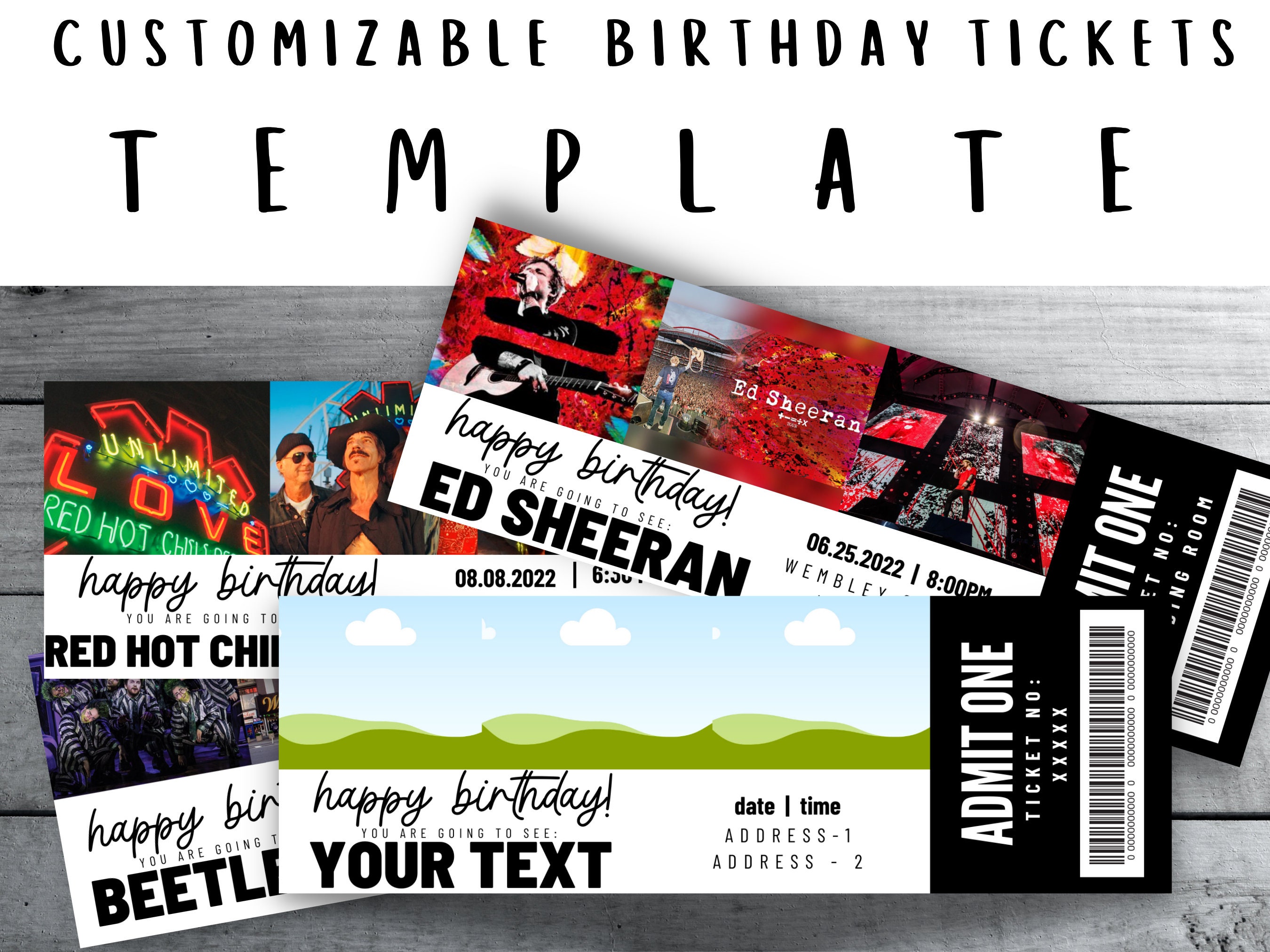 Downloadable Ticket Template | Customizable Ticket | Surprise Gift ...