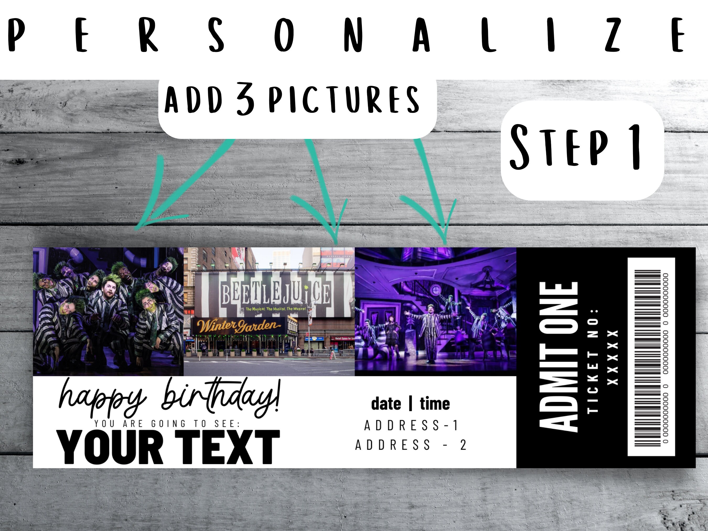Downloadable Ticket Template Customizable Ticket Surprise Gift Ticket ...