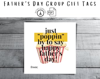Fathers Day Popcorn Tag, Fathers Day Handout, Fathers Day Gift ...