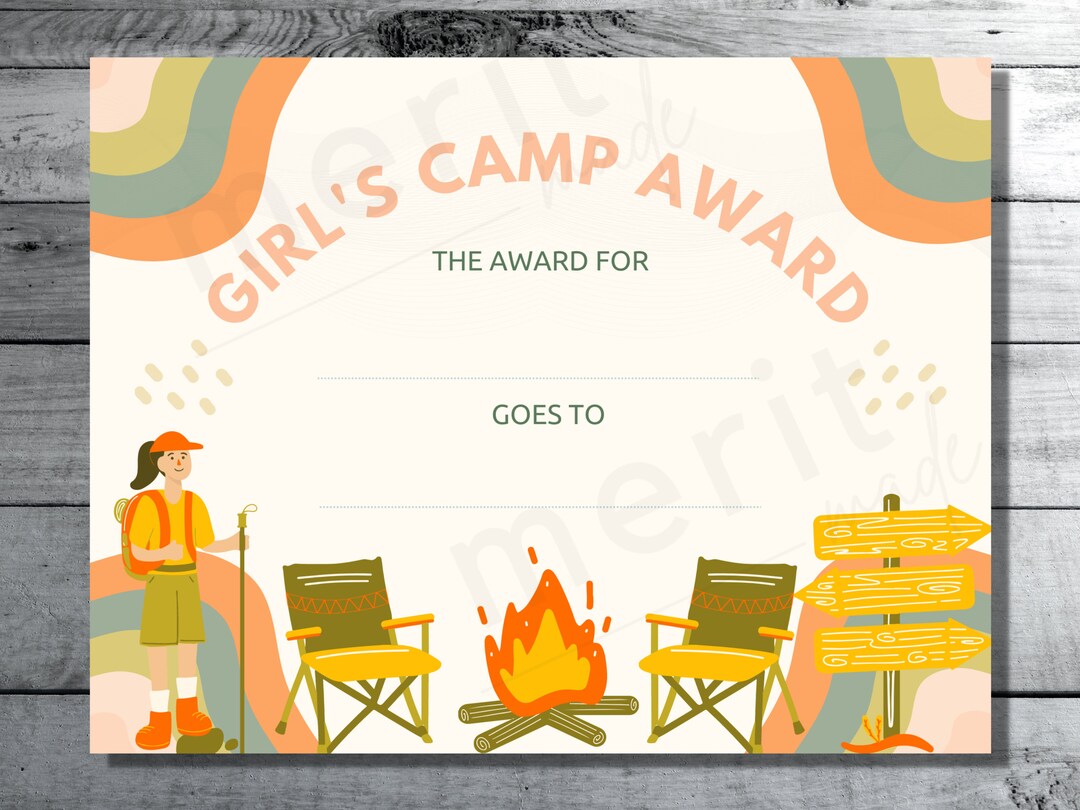 Instant Download Girls Camp Award Certificate | YW Camp Awards | Young ...