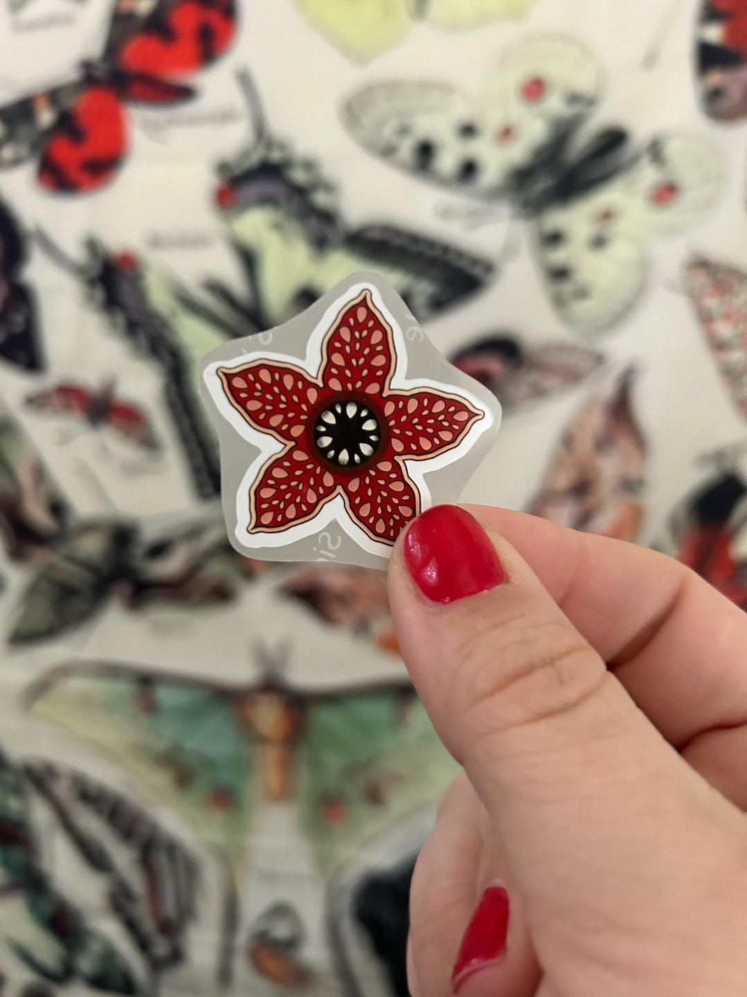 Stranger Things Demogorgon Flower Sticker | Horror Botanical Vinyl ...