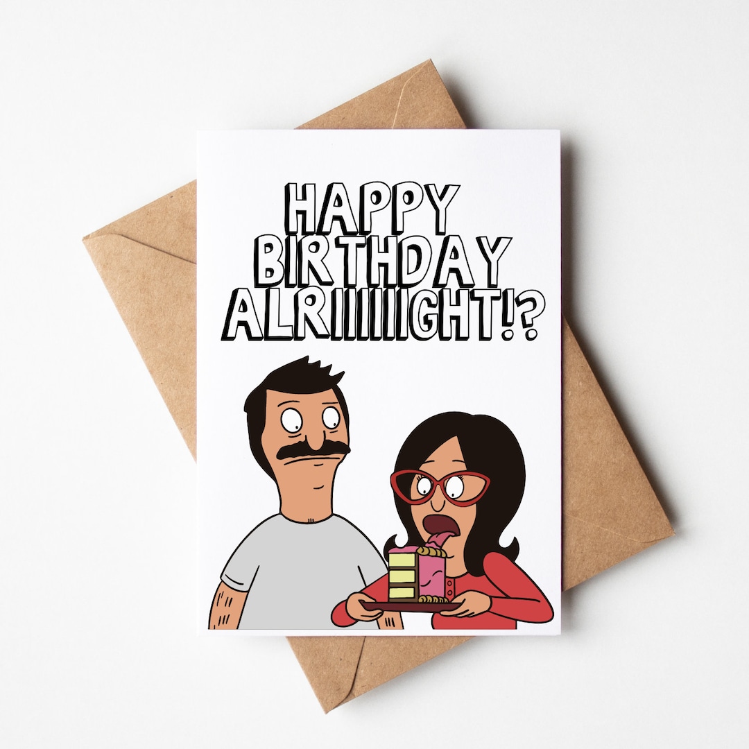 Bob's Burgers Birthday Day Card - Cute Card for Partner - Bob and Linda ...