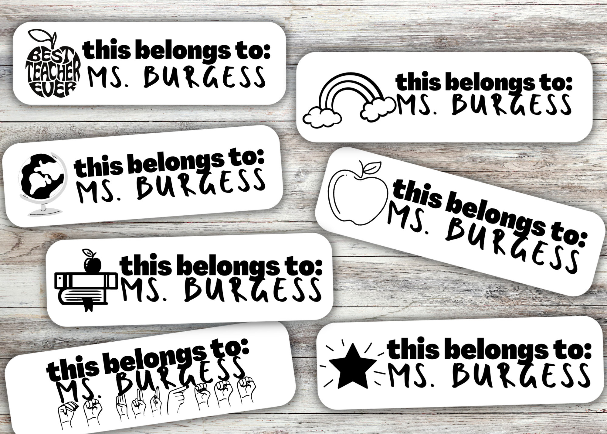 Teacher Labels Teacher Stickers Teacher Book Stickers Teacher Name ...