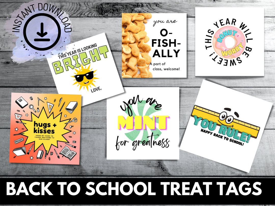 Instant Download PDF Back to School Treat Tags | Teacher Tags | Back to ...