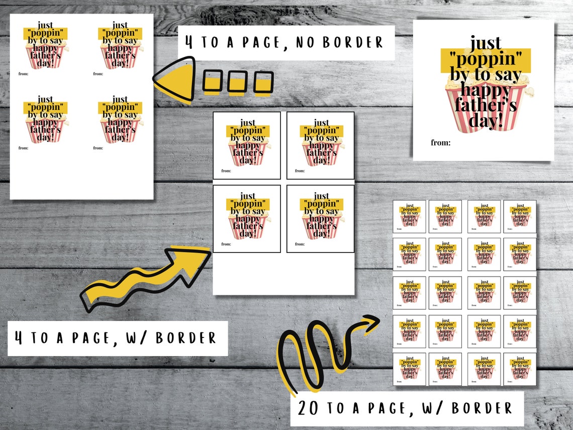 Fathers Day Popcorn Tag, Fathers Day Handout, Fathers Day Gift ...