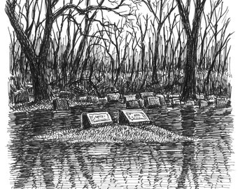 Graveyard Print | Etsy