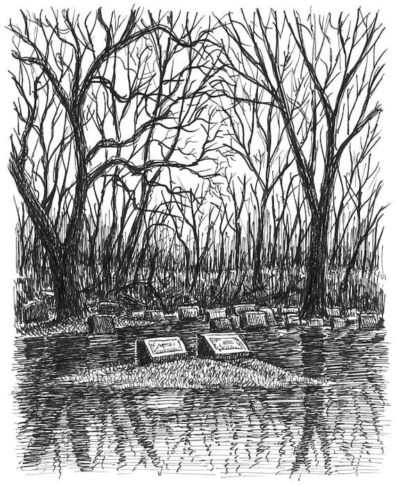 Graveyard Pencil Drawings