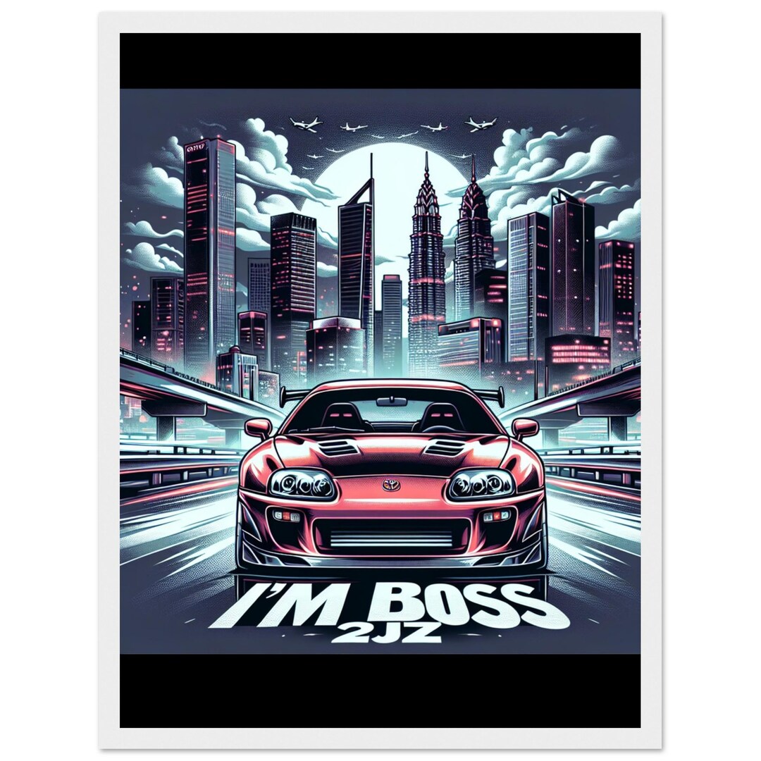 Toyota Supra Mural MK4 2JZ Mounted Framed Poster - Stylish Wall Art for ...