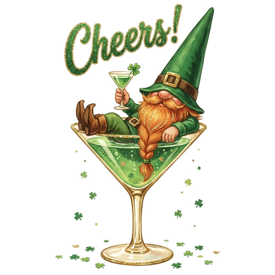 Cheers St Patrick's Irish Gnome PNG, Funny St Patrick's Elf Sublimation ...