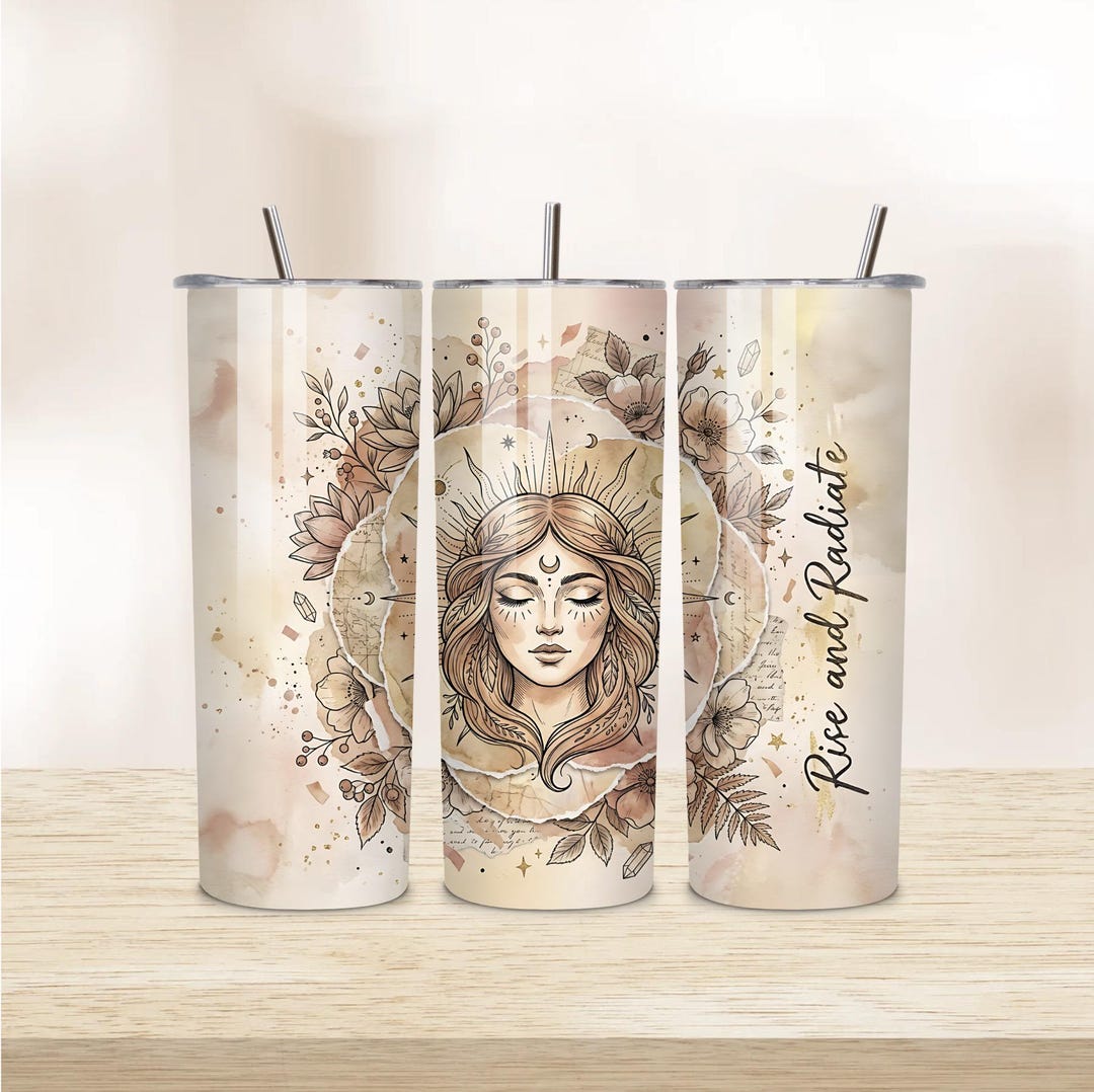 Positive Affirmation Quote Rise & Radiate Tumbler Wrap, Positivity 20oz ...