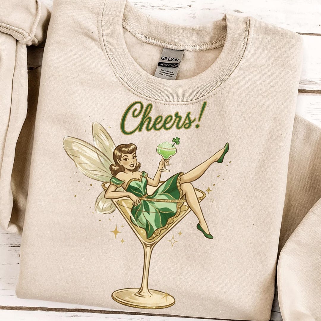 Cheers St Patrick's Retro Fairy PNG, Funny St Patrick's Sublimation ...
