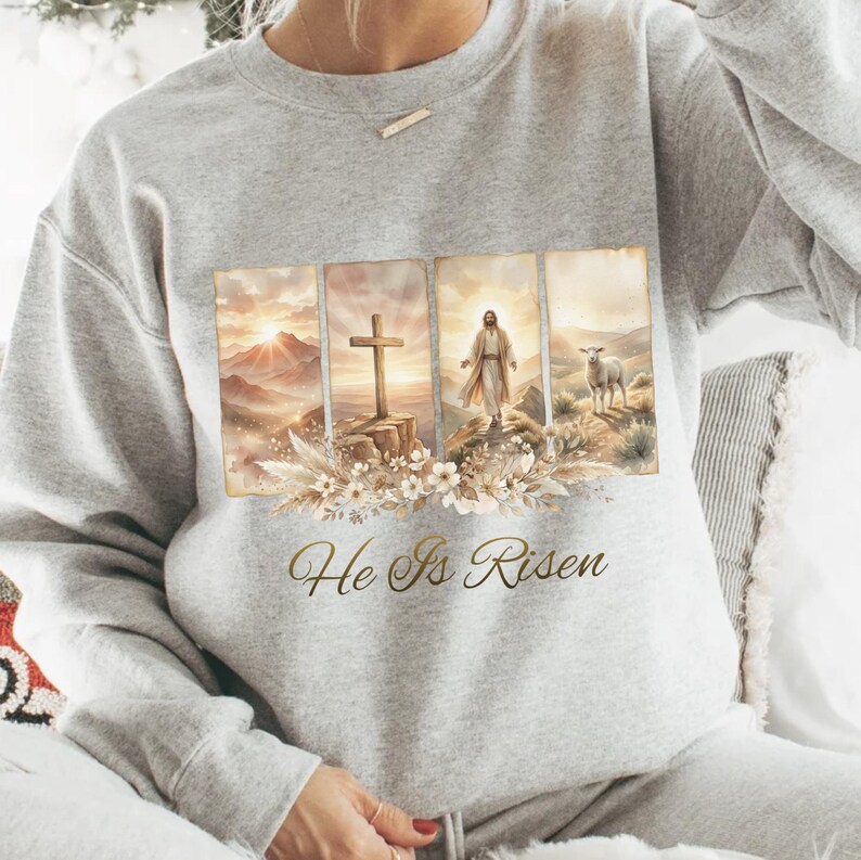 He is Risen PNG, Brush Stroke Jesus Easter Sublimation Design ...