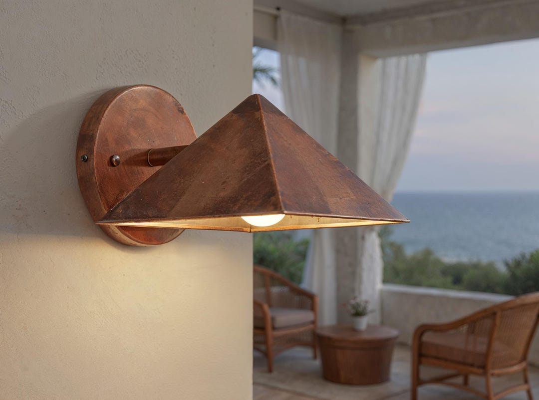 Handmade Copper Pyramid Wall Sconce: Rustic Industrial Lighting - Etsy