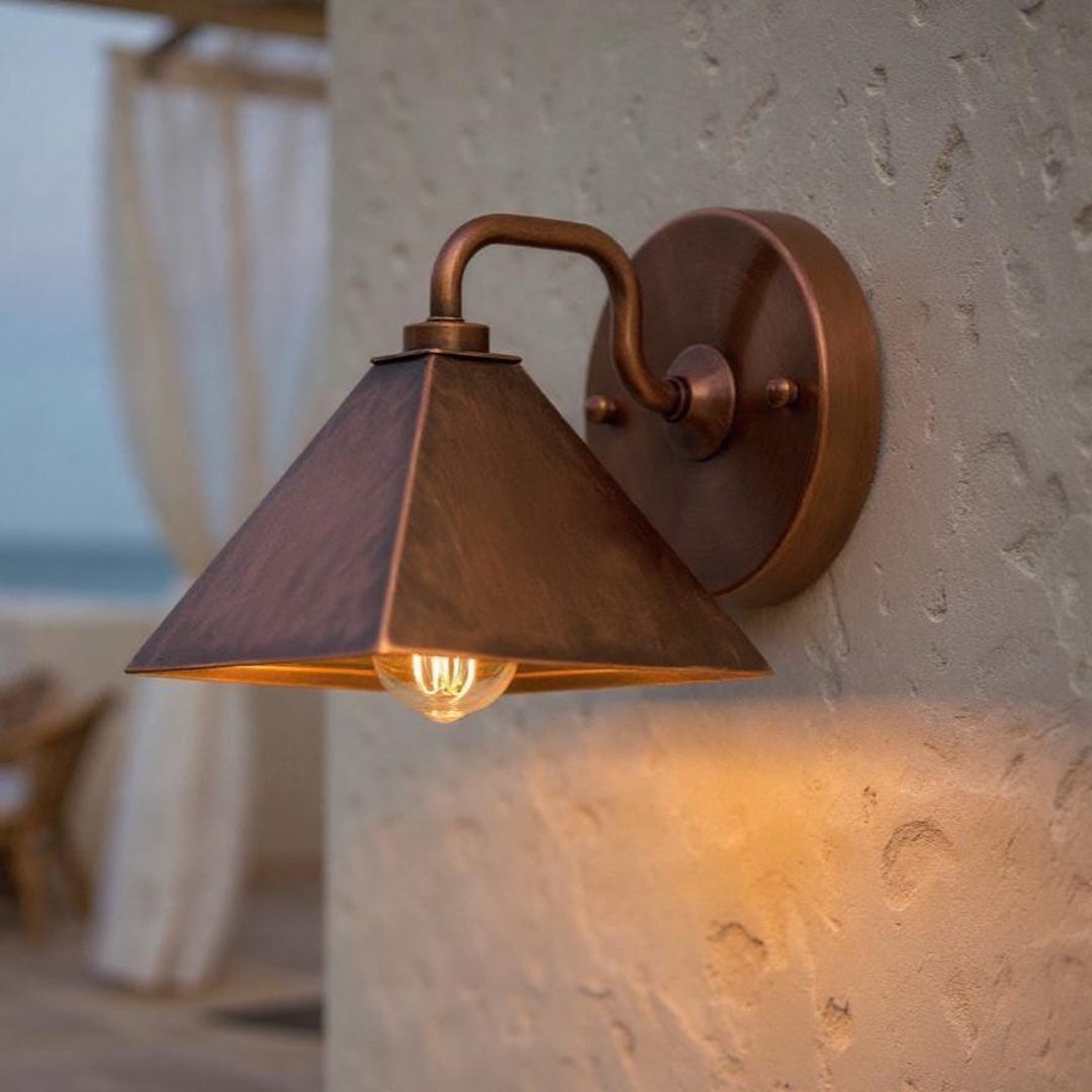 Handmade Copper Pyramid Wall Sconce: Rustic Industrial Lighting - Etsy