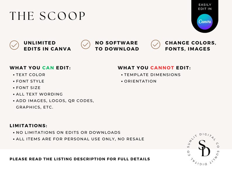 Editable Open Hours Sign Canva Template: Printable Store Hours (digital ...