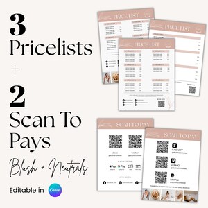 Editable Price List Template: Salon Pricing Guide, Scan to Pay (canva ...