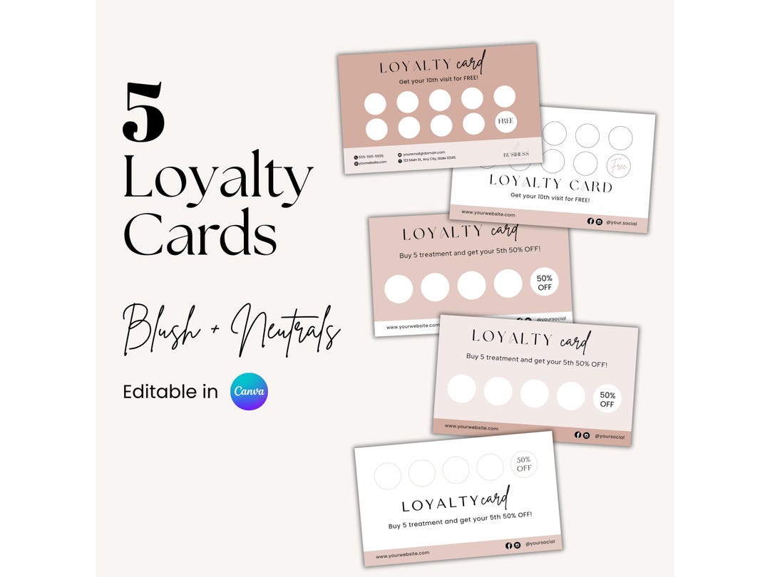 Loyalty Punchcard, Punch Card Rewards, Discount Card, Punch Loyalty ...