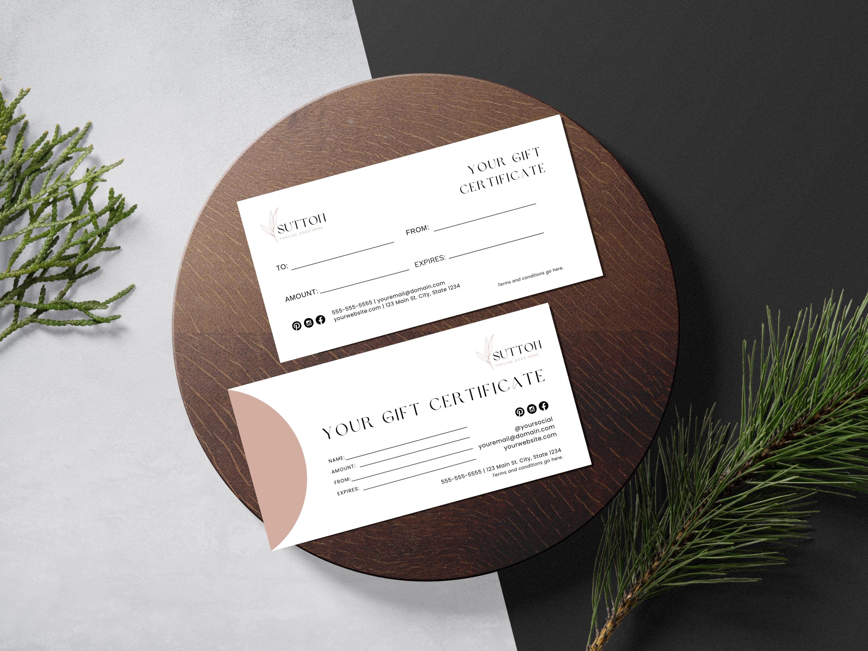 Editable Gift Certificate Template, Printable Gift Voucher, Editable ...
