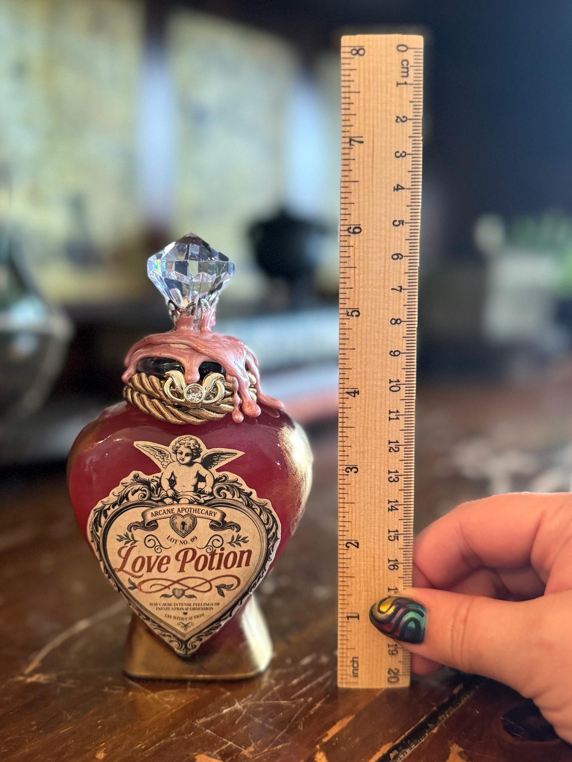 Love Potion: Decorative Heart Bottle, Rose Gold Elixir Cosplay Prop - Etsy