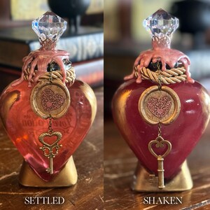 Love Potion: Decorative Heart Bottle, Rose Gold Elixir Cosplay Prop - Etsy