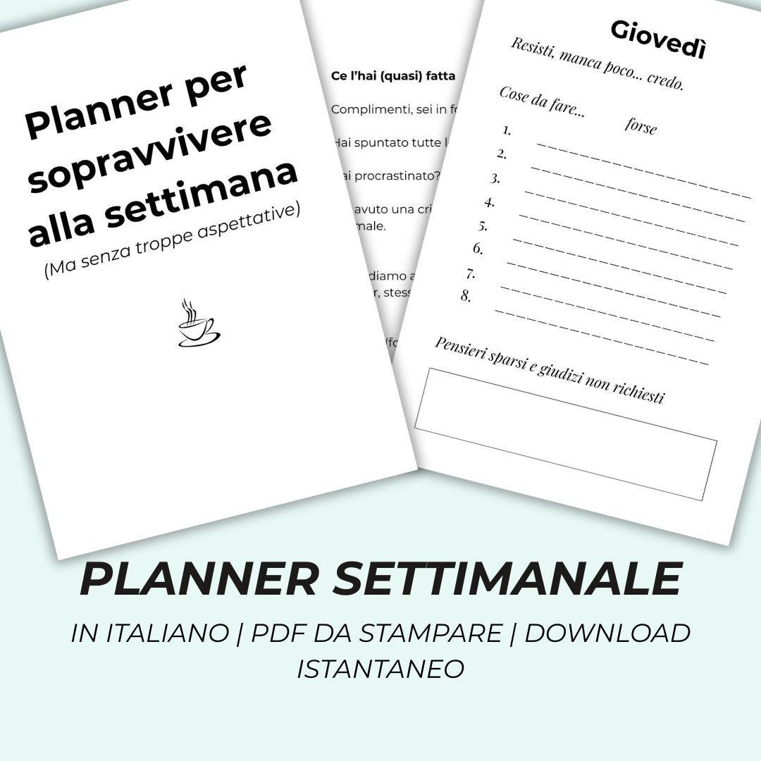 Printable Sarcastic Weekly Planner | Printable Weekly Planner Minimal ...