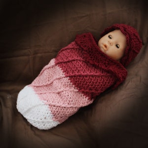 Swirl Cuddle Cocoon and Hat Pdf PATTERN, Bunting, Cuddle Sac, Photo ...